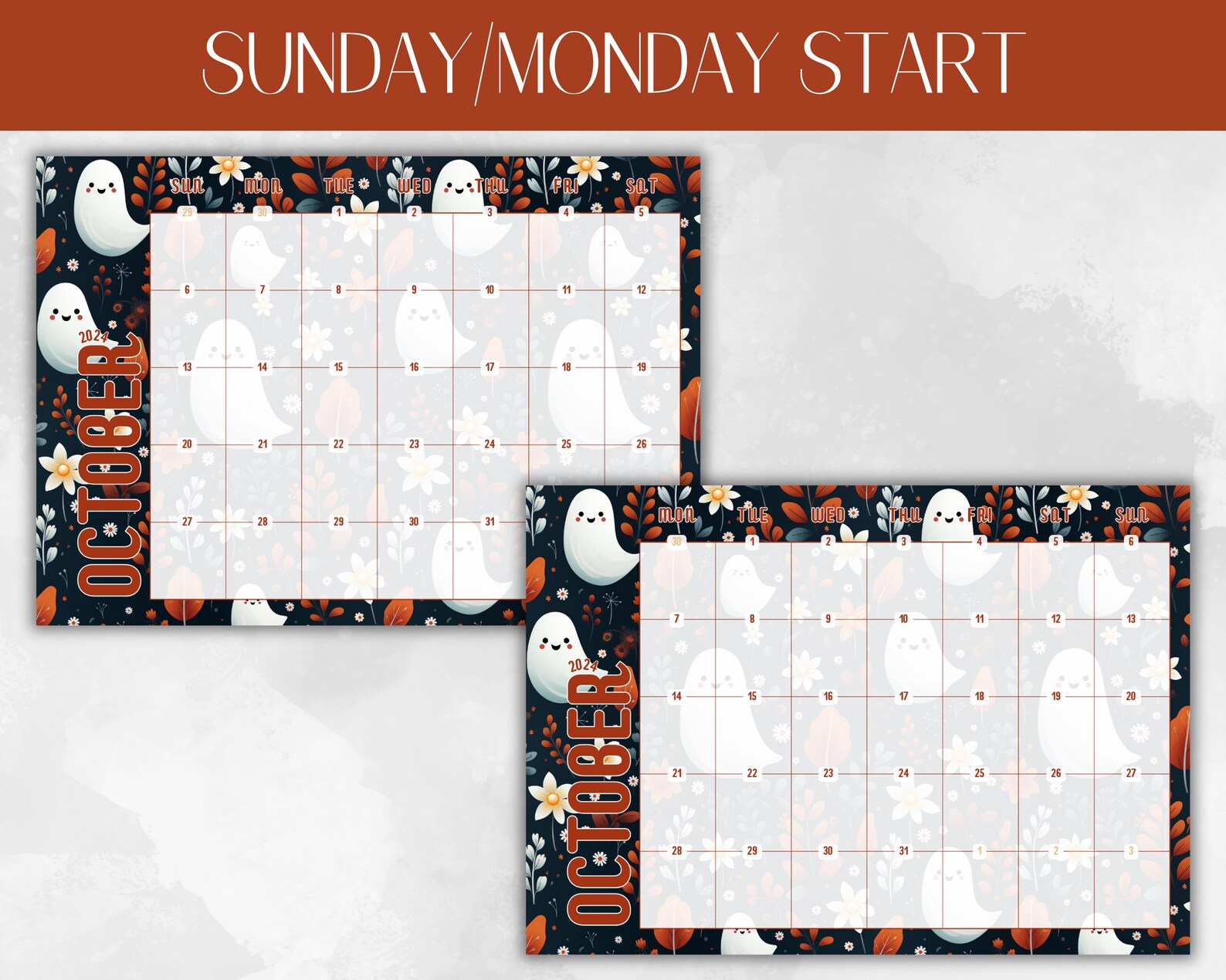 October 2024 Calendar Printable Fillable October Calendar Halloween ...
