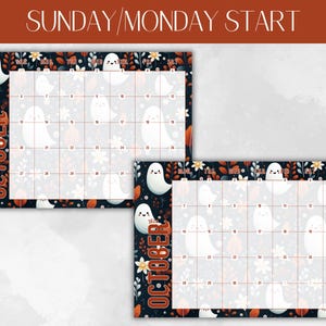 October 2024 Calendar Printable Fillable October Calendar Halloween ...