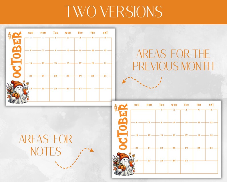 October 2024 Calendar Printable Fillable October Calendar Halloween ...