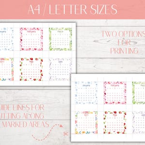 Watercolor Mini Calendar 2025: Printable Desk or Wall Calendar (digital ...