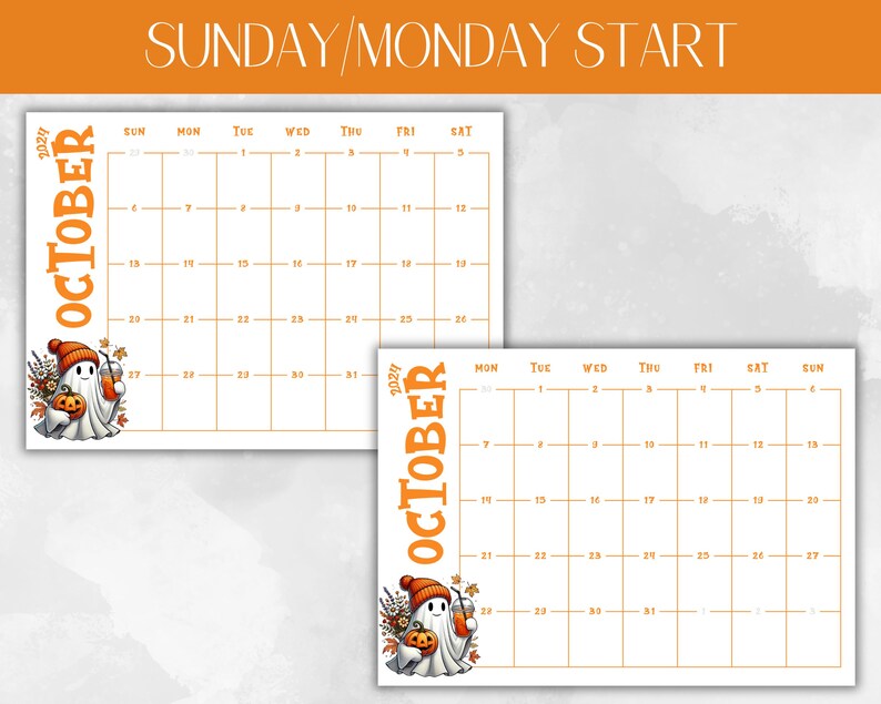 October 2024 Calendar Printable Fillable October Calendar Halloween ...