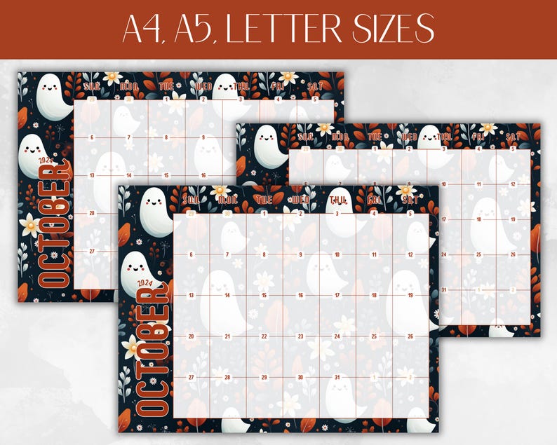 October 2024 Calendar Printable Fillable October Calendar Halloween ...