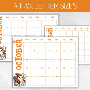 October 2024 Calendar Printable Fillable October Calendar Halloween ...