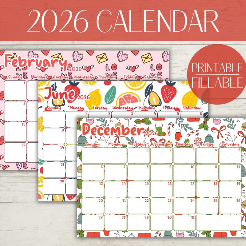 Colorful Calendar - Etsy