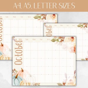 October 2024 Calendar Printable Fillable October Calendar 2024 Autumn ...