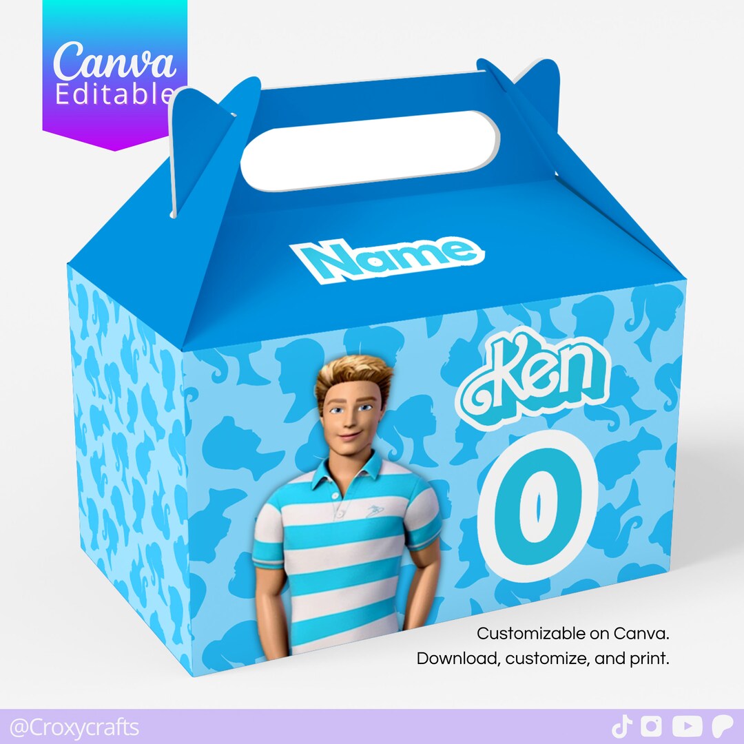Ken Gable Box / Favor Box / Barbie Party - Etsy