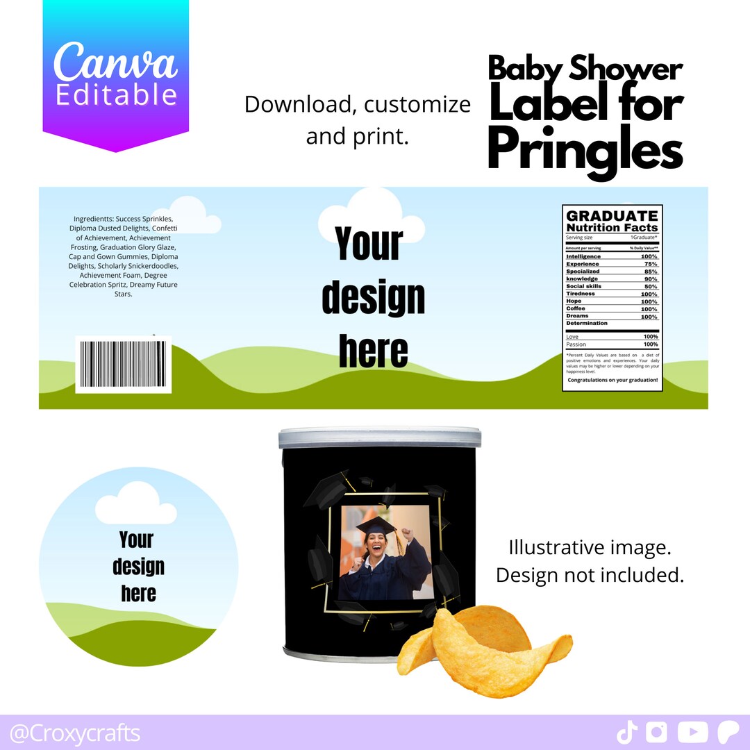 Graduation Label for Pringles / Canva Editable - Etsy
