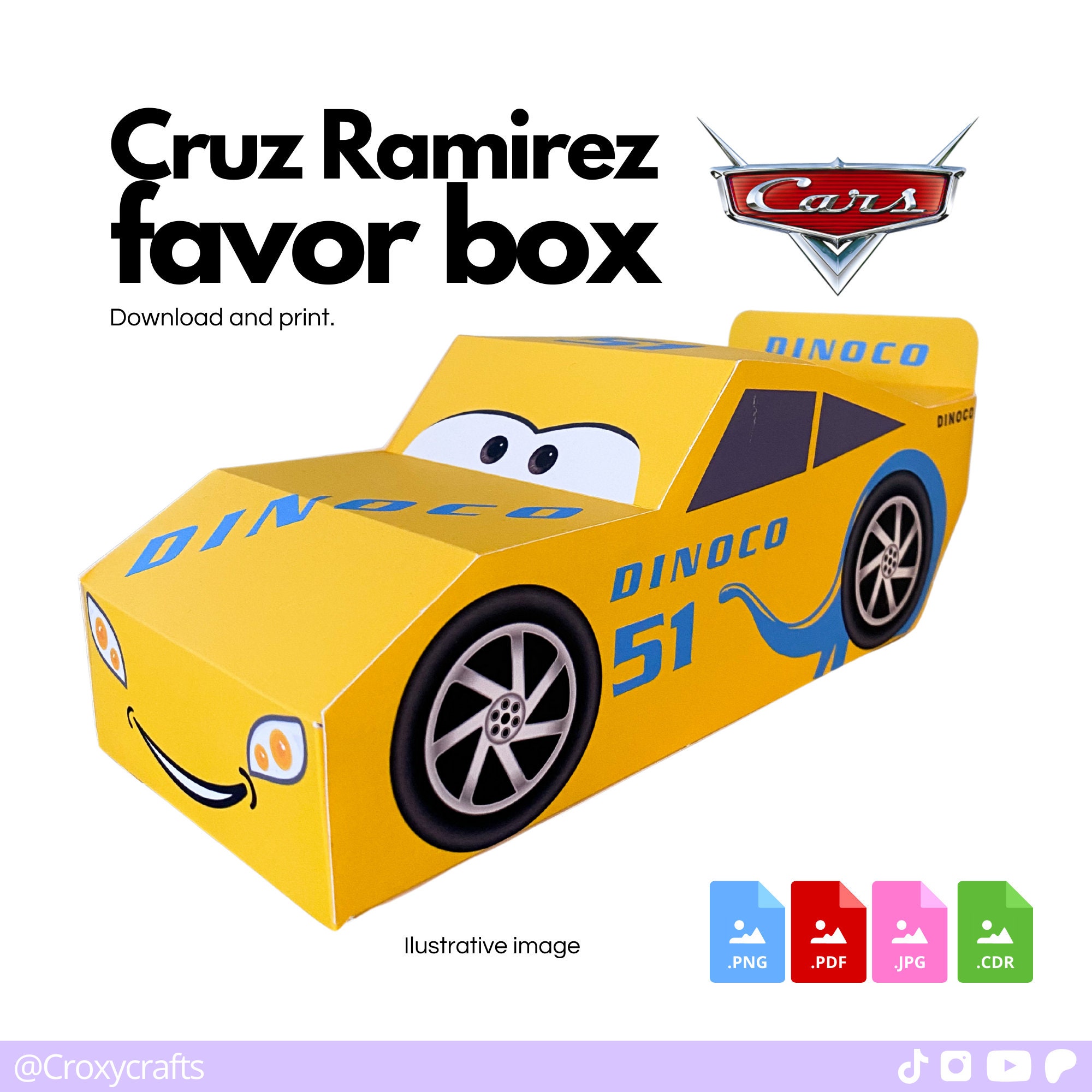 Cruz Ramirez Cars Candy Holder / Candy Box / Printable Cars File - Etsy