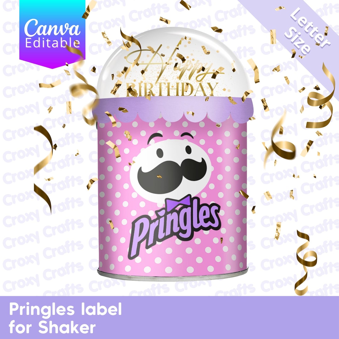 Pringles Label for Shaker / Pringles Can / Canva Template - Etsy