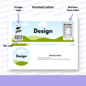 Pringles Label for Shaker / Pringles Can / Canva Template - Etsy