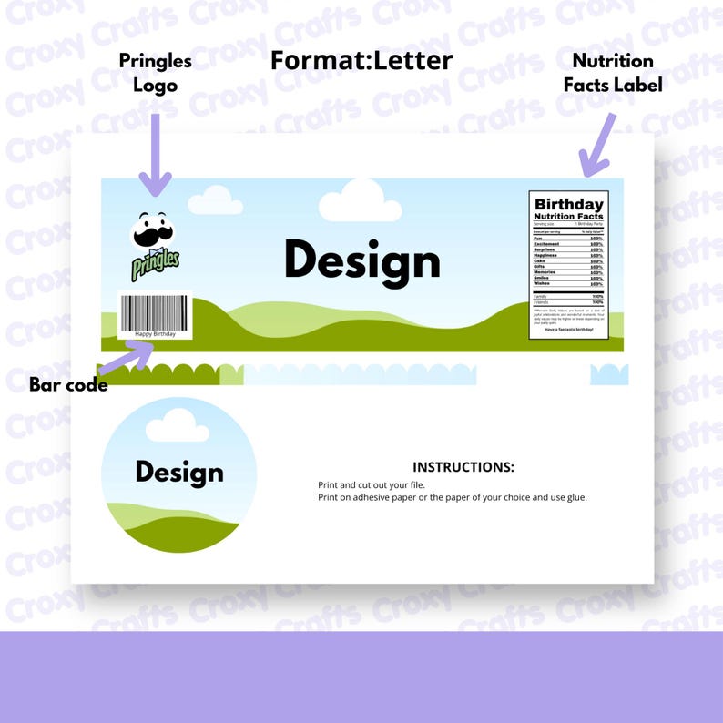 Shaker Label / Pringles Label / Favor Box for Party / Party Supplies - Etsy