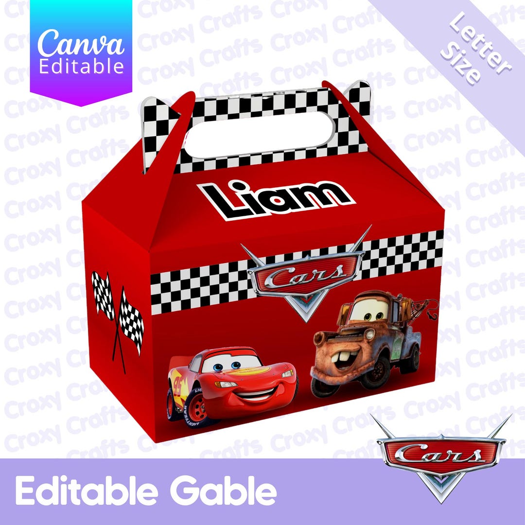 Cars Gable Box / Candy Box / Printable Files / Svg Png Pdf Svg / Candy ...