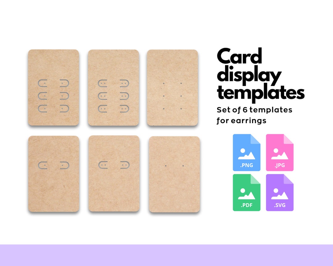 Earring Card Display / Card Display Templates / PNG JPG SVG - Etsy