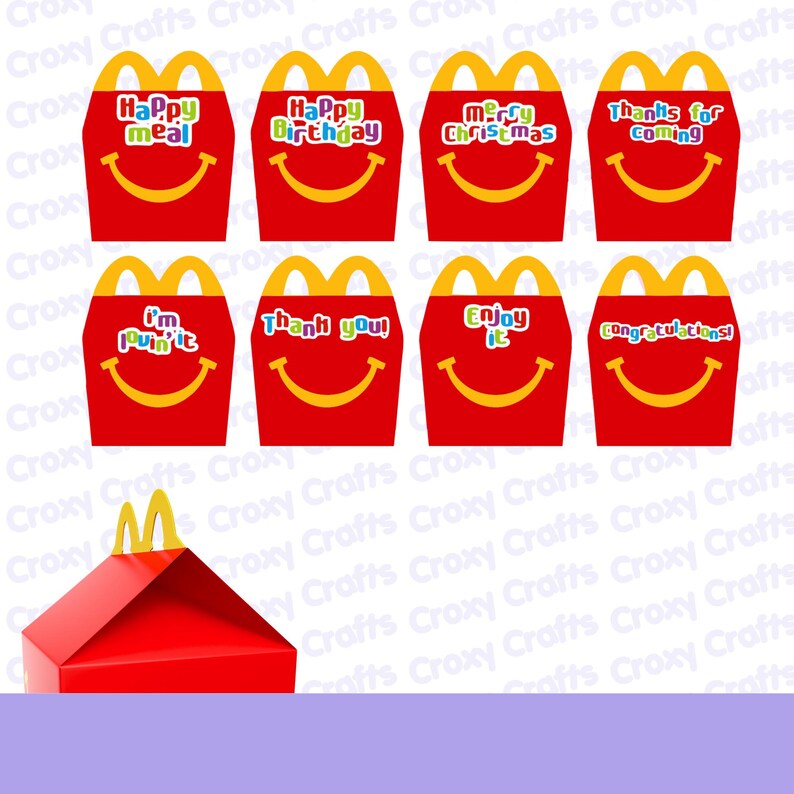 Happy Meal / Box Template / Favor Box / Gift Birthday - Etsy