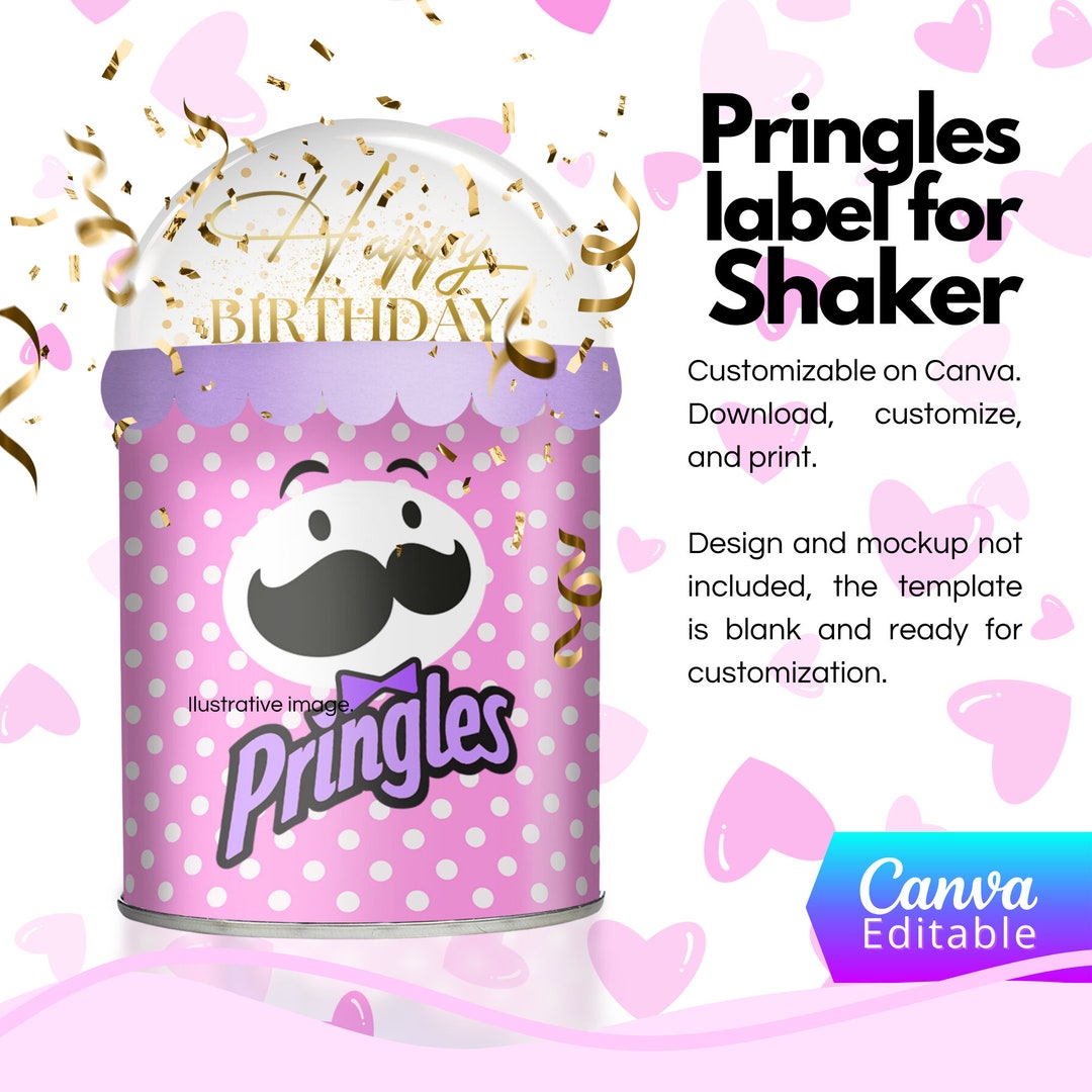 Pringles Label for Shaker / Pringles Can / Canva Template - Etsy