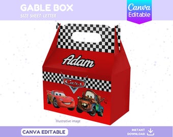 Tall Gable Box, Editable, Canva Template - Etsy