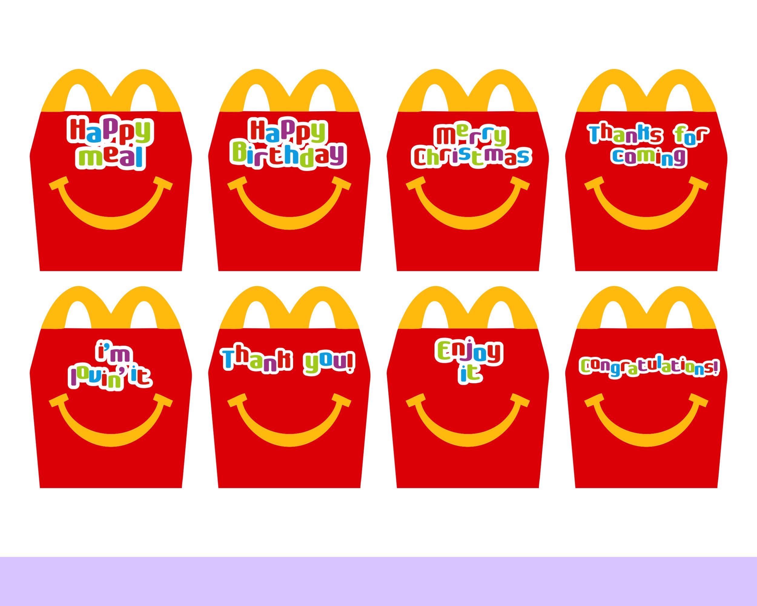 Happy meal / box template / Favor box / Gift birthday - Etsy México