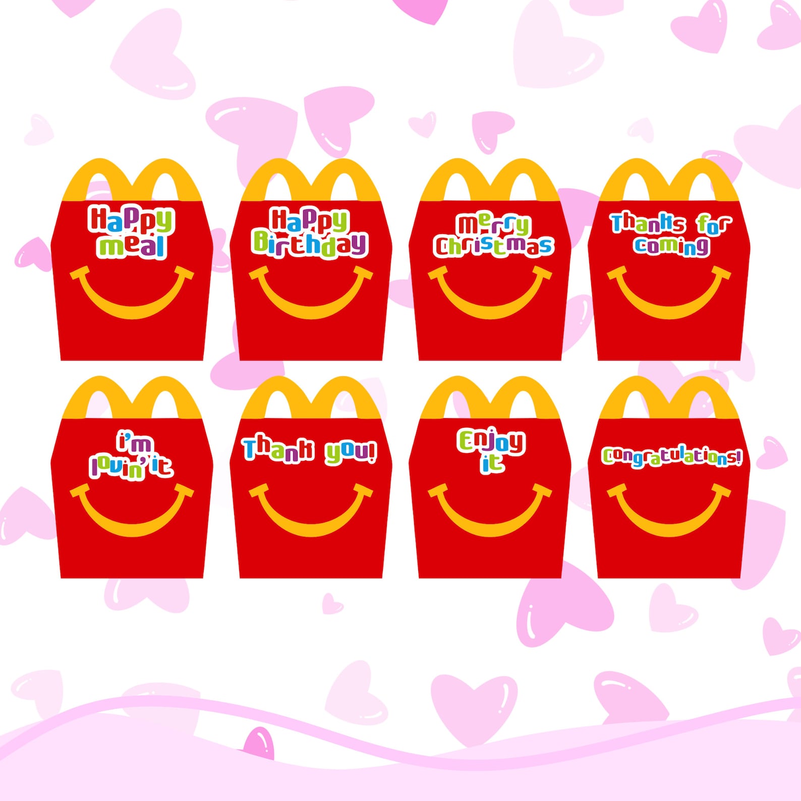 Happy Meal / Box Template / Favor Box / Gift Birthday - Etsy
