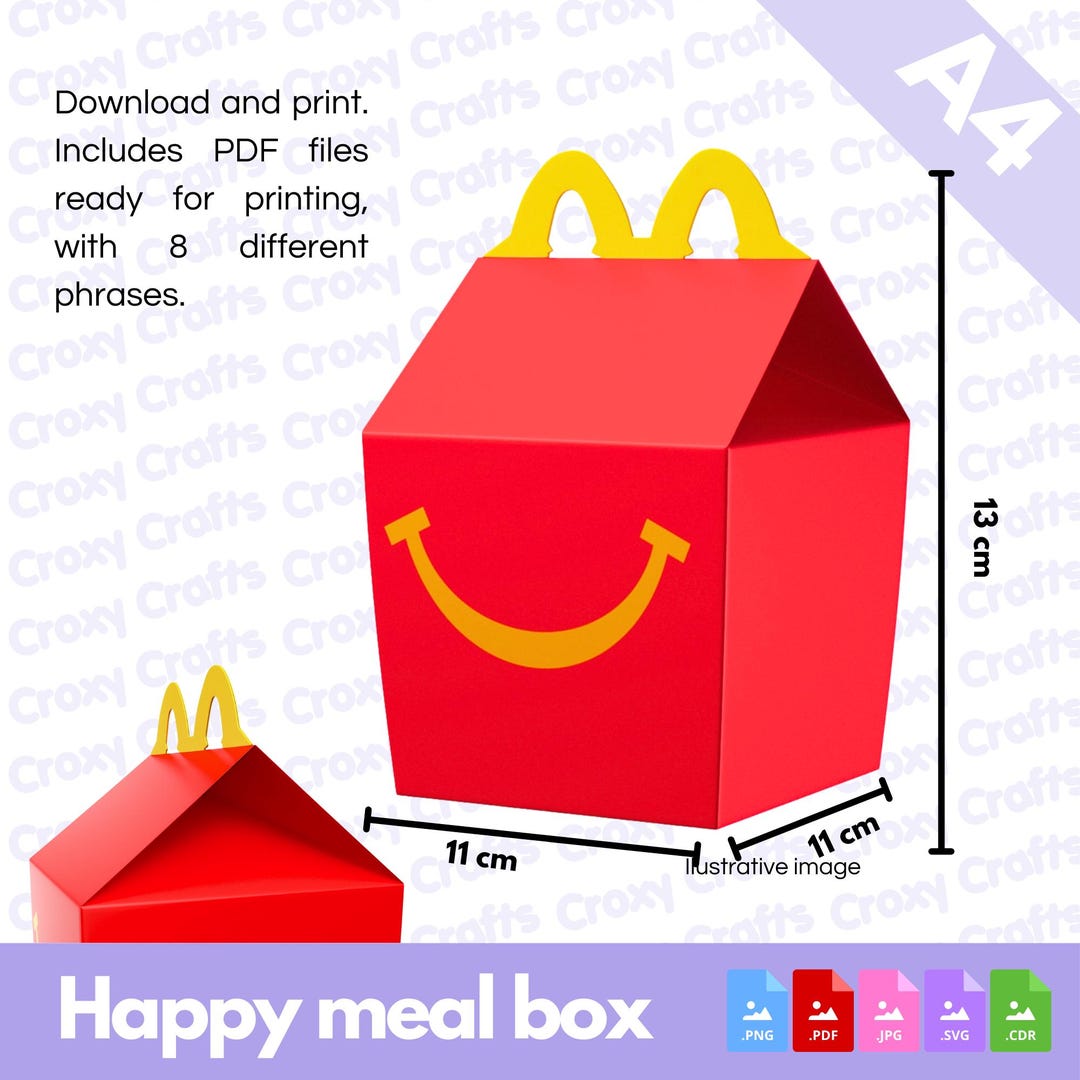 Happy Meal / Box Template / Favor Box / Gift Birthday - Etsy