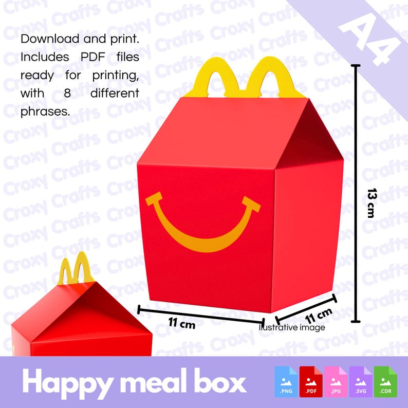 Happy Meal / Box Template / Favor Box / Gift Birthday - Etsy