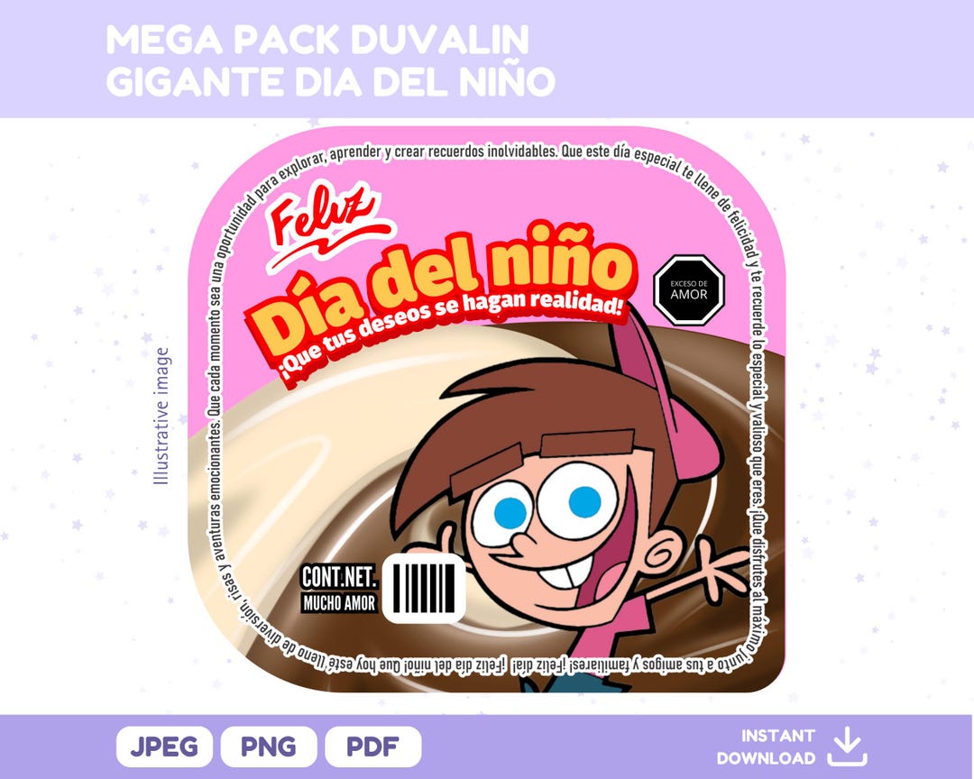 Mega pack etiquetas para duvalin gigante / 100 diseños / Día del niño ...