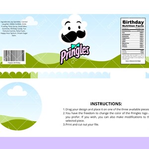 Pringles Label for Shaker / Pringles Can / Canva Template - Etsy