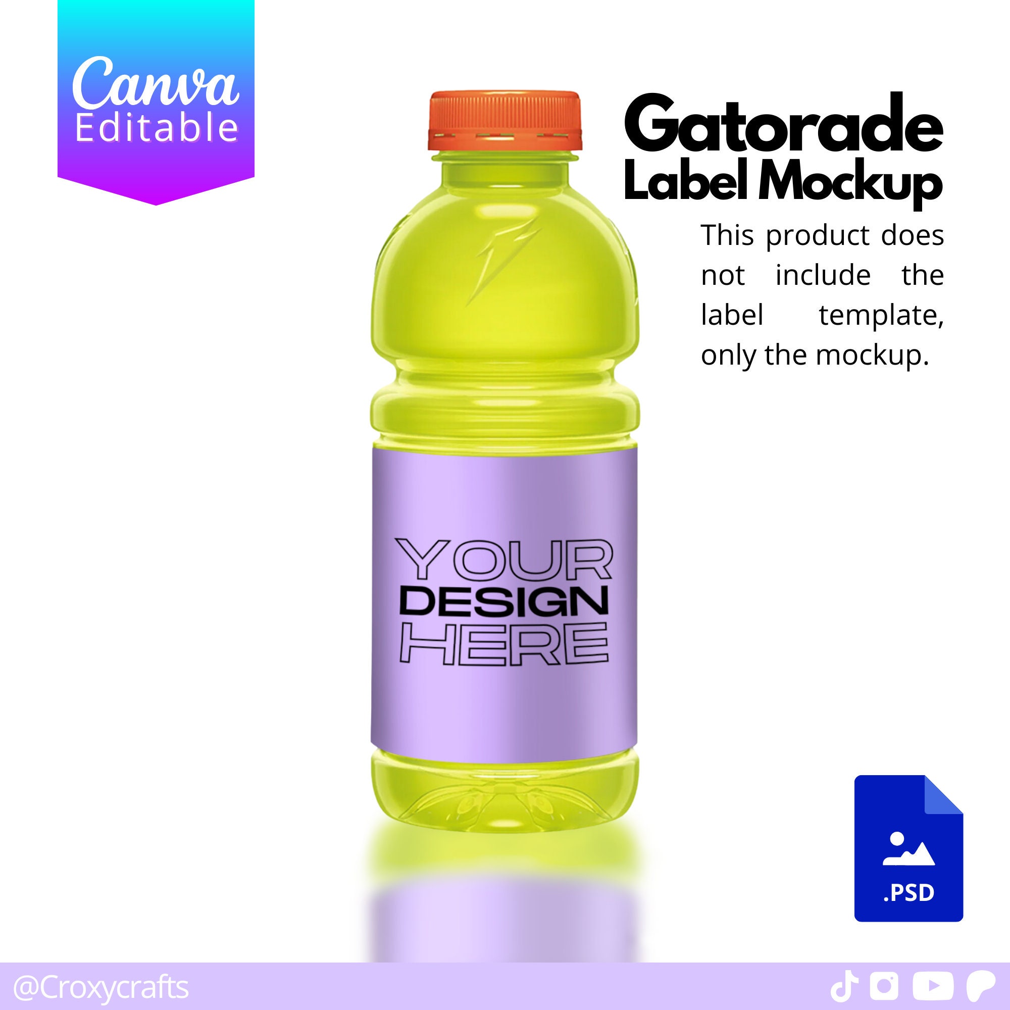 Gatorade Label MOCKUP / Show Your Products - Etsy
