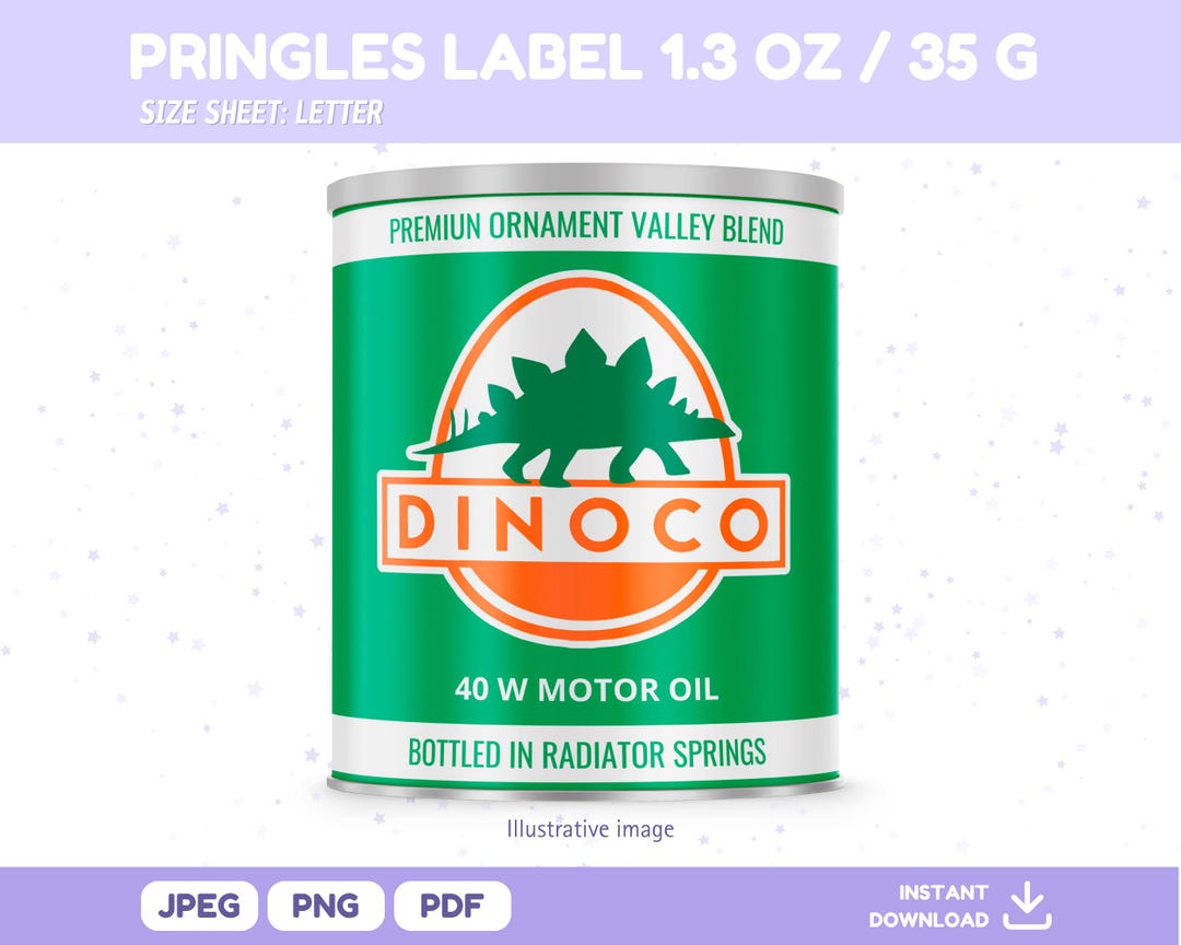 Pringles Party Labels 1.3 Oz 37 G / PDF PNG JPEG / Snack Can Tube ...