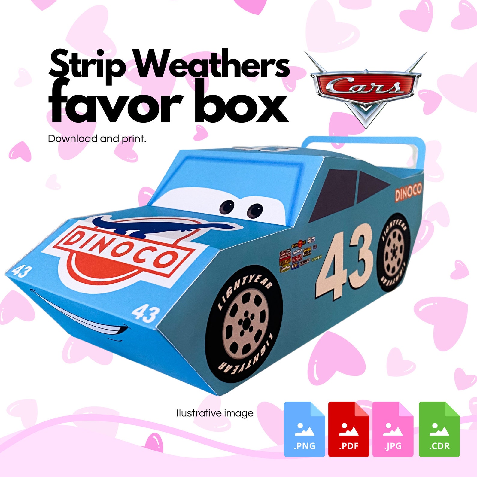 Strip Weathers Candy Holder / Candy Box / Printable Cars File - Etsy