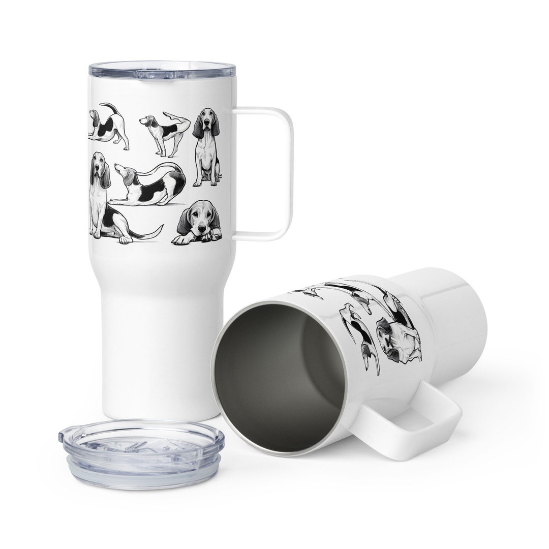 Travel Mug With a Handle Hounds Doing Yoga - Etsy