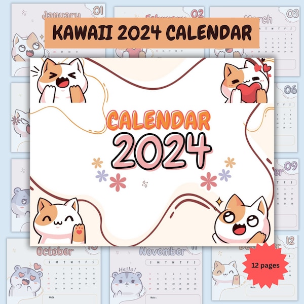 Kawaii Calendar - Etsy