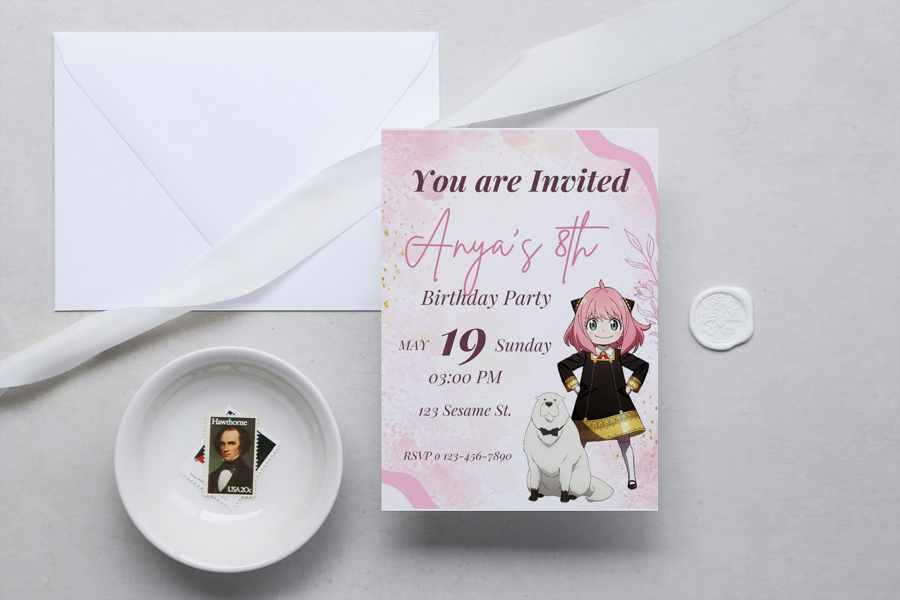 Anime Manga Invitation Anime Invitation Anya Birthday Invitation ...