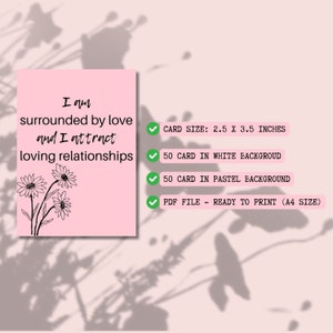 50 Affirmation Cards, Self Love Affirmation, Self Growth Affirmation ...