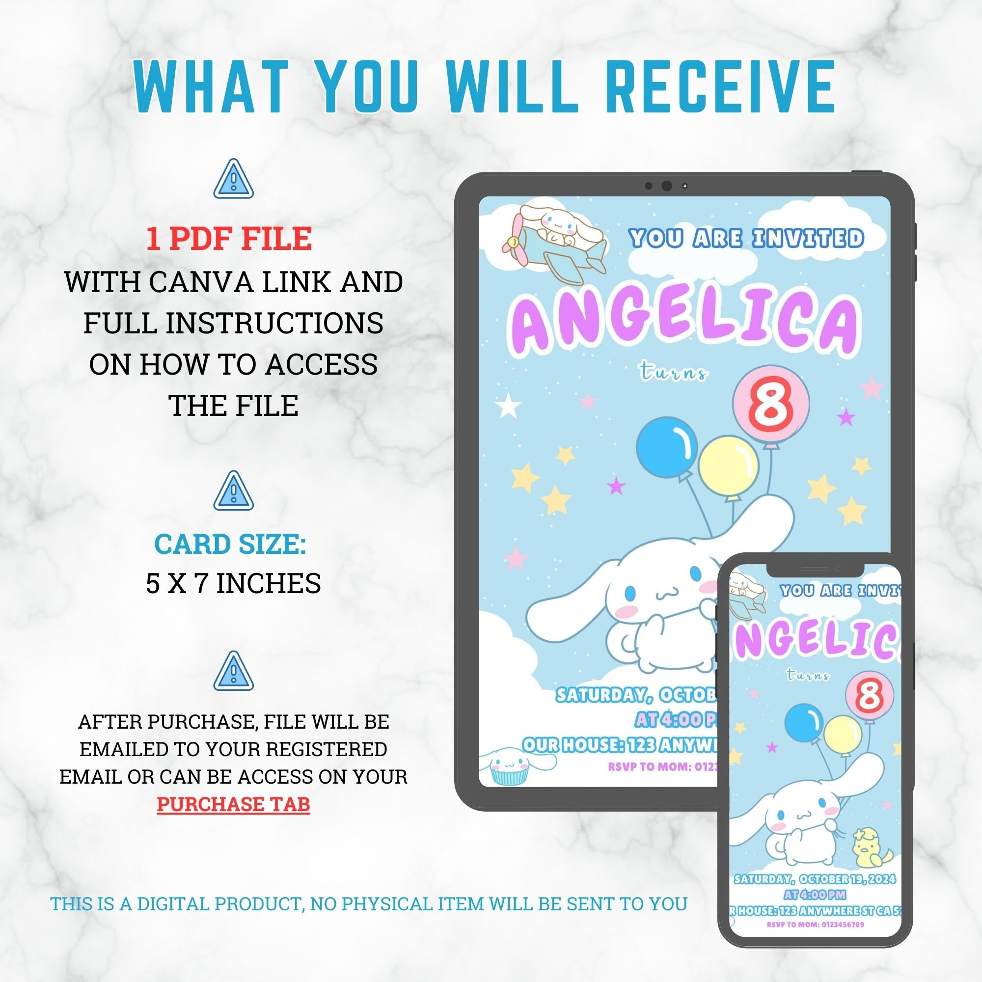 Cartoon Invitation Anime Invitation Themed Birthday Invitation ...