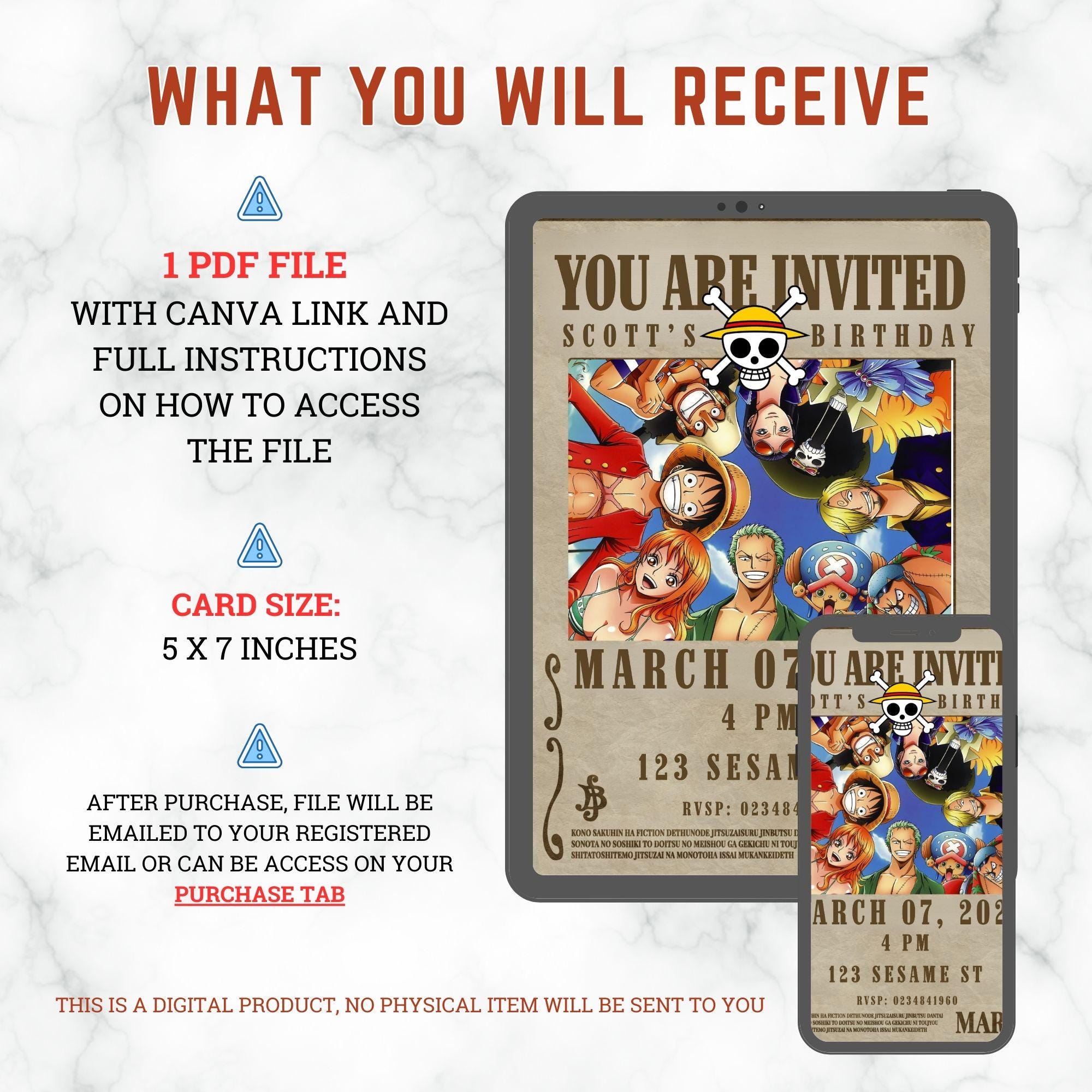 Anime Manga Invitation Anime Invitation Birthday Invitation ...