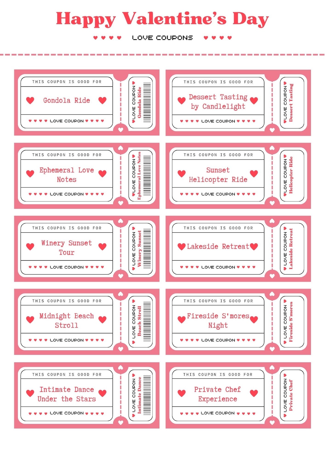 Printable Love Coupon Book for Couples , Editable Canva Template ...