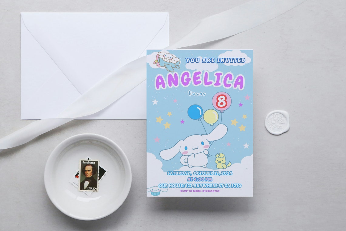 Cartoon Invitation Anime Invitation Themed Birthday Invitation ...