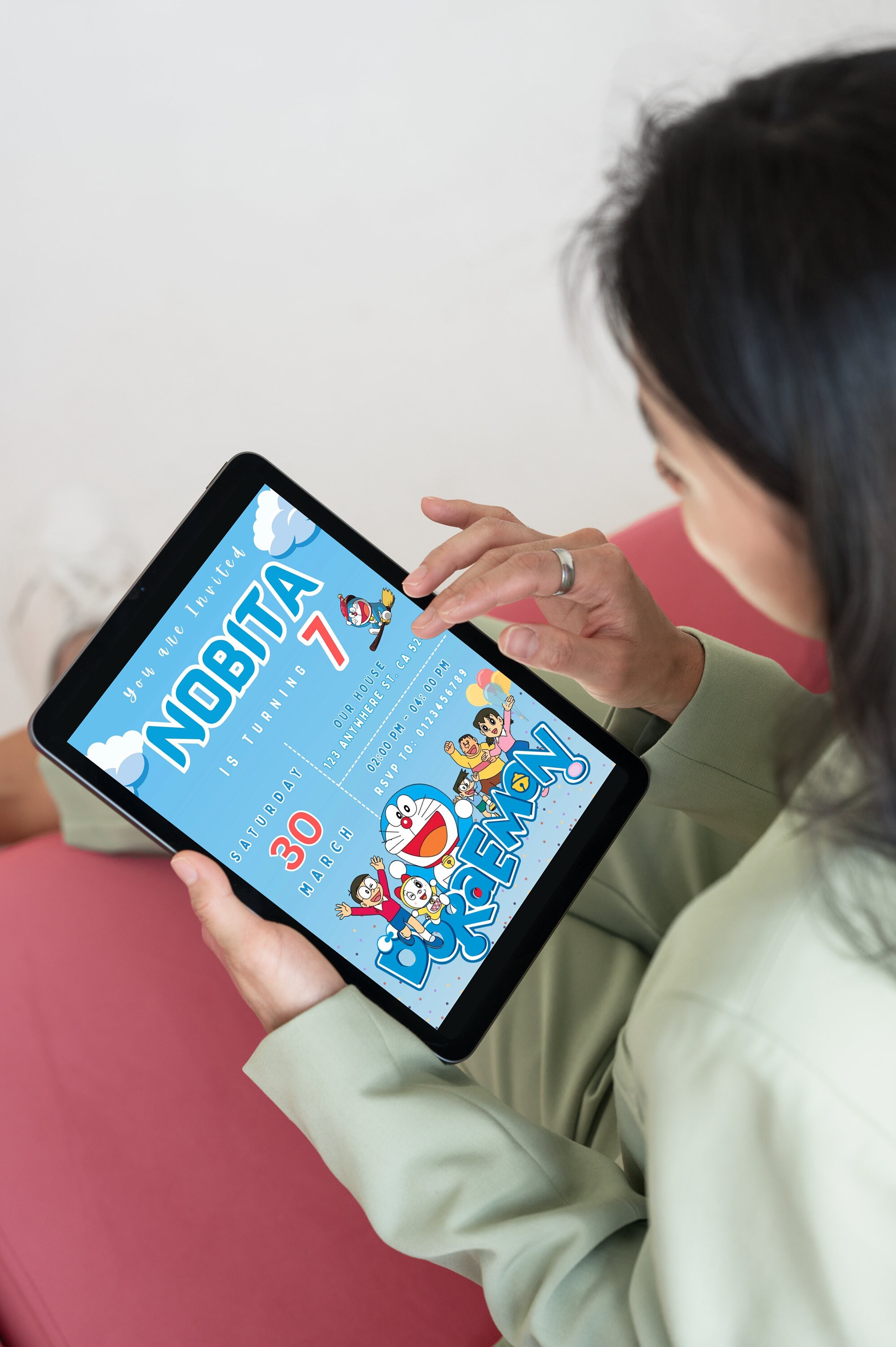 Cartoon Anime Invitation Anime Invitation Nobi Birthday Invitation ...