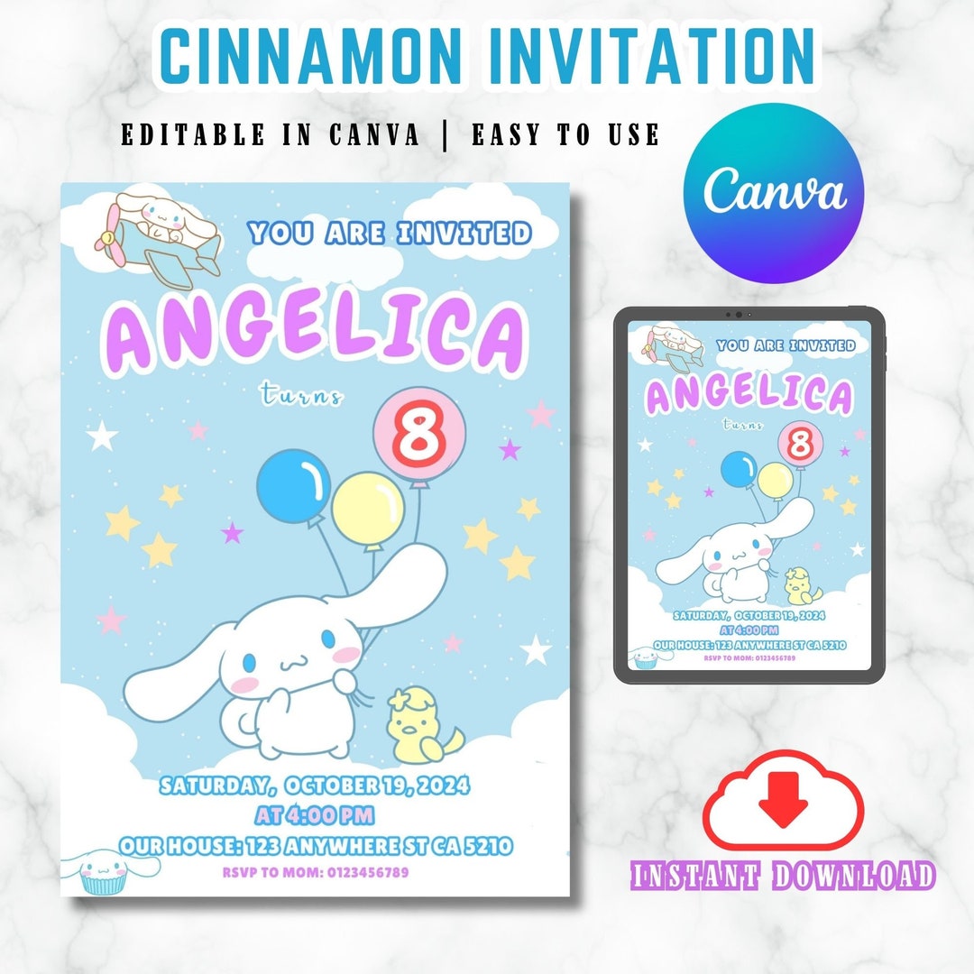 Cartoon Invitation Anime Invitation Themed Birthday Invitation ...