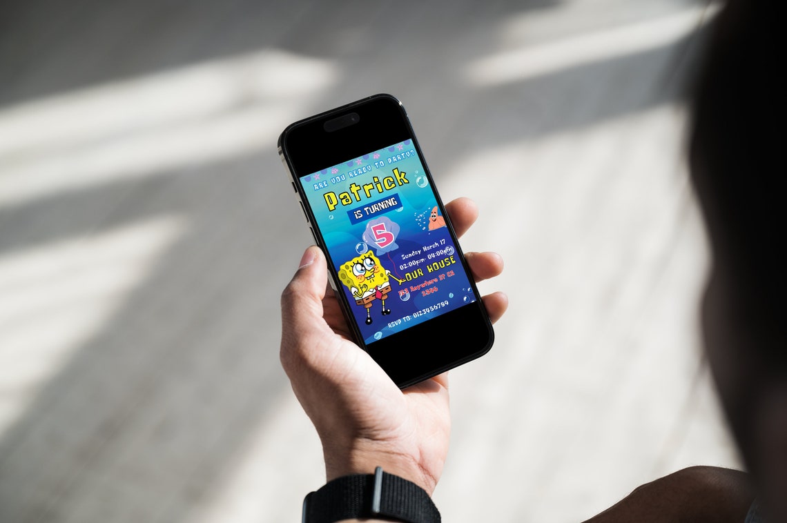 Cartoon Anime Invitation Cartoon Invitation Sponge Birthday Invitation ...