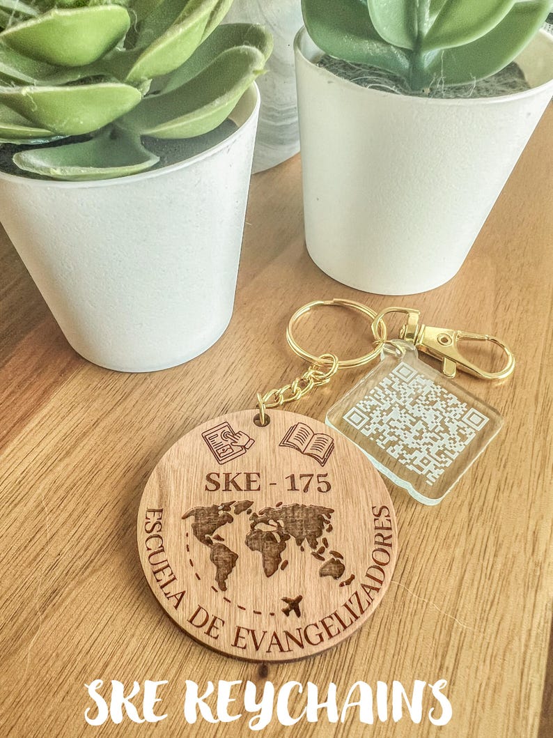 Wood/acrylic SKE School Keychains - Etsy