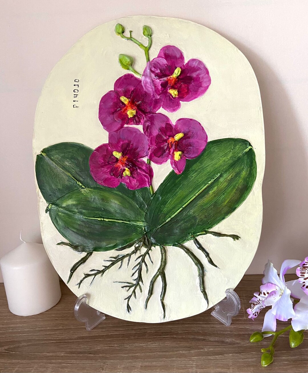 Made to Order, Botanical Bas-relief, Orchid Flowers, Floral Wall ...