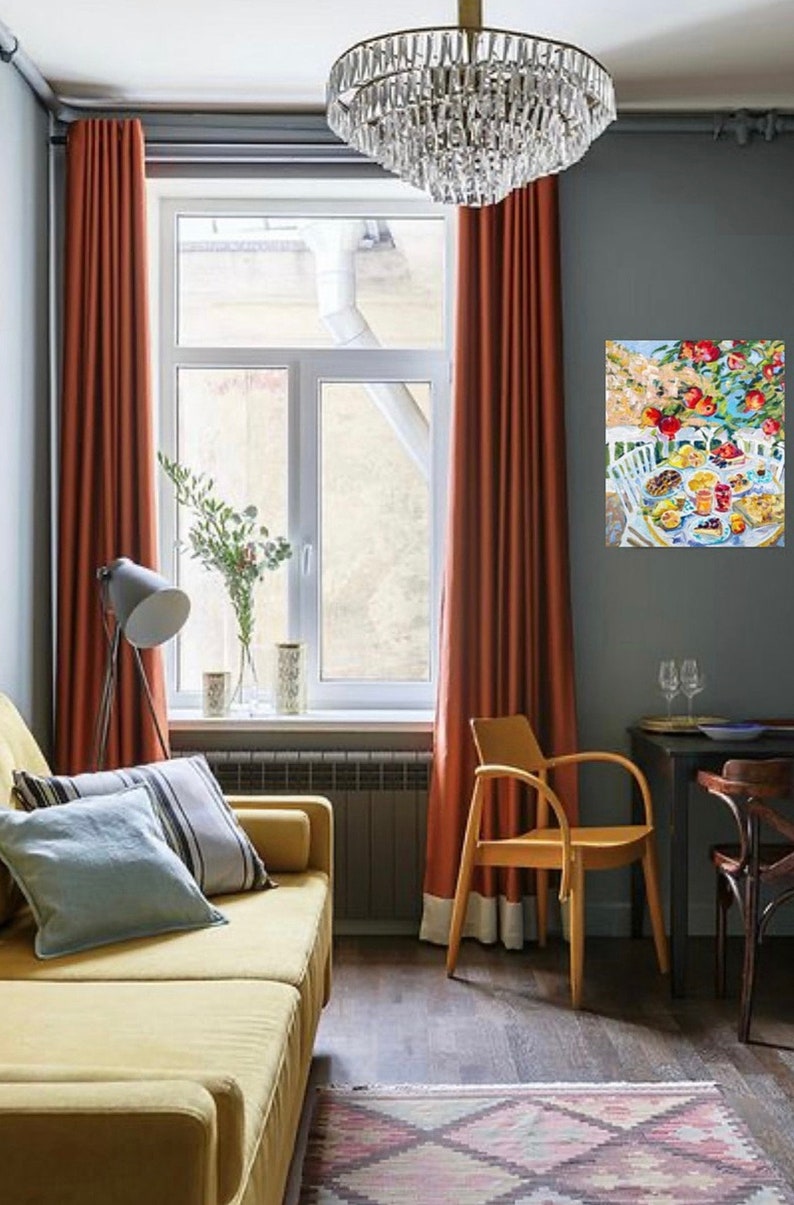 Made to Order Painting, Breakfast Under Pomegranate Tree, Food Art ...