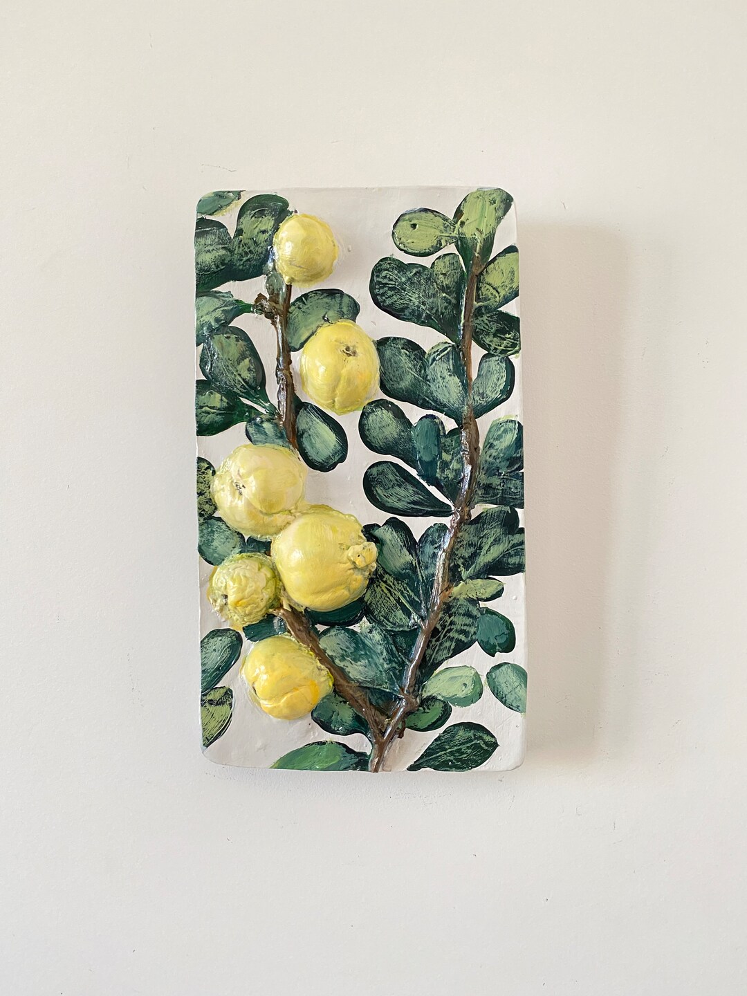 Original Gypsum Bas-relief, Wall Hanging, Wild Flowers, Botanical Wall ...