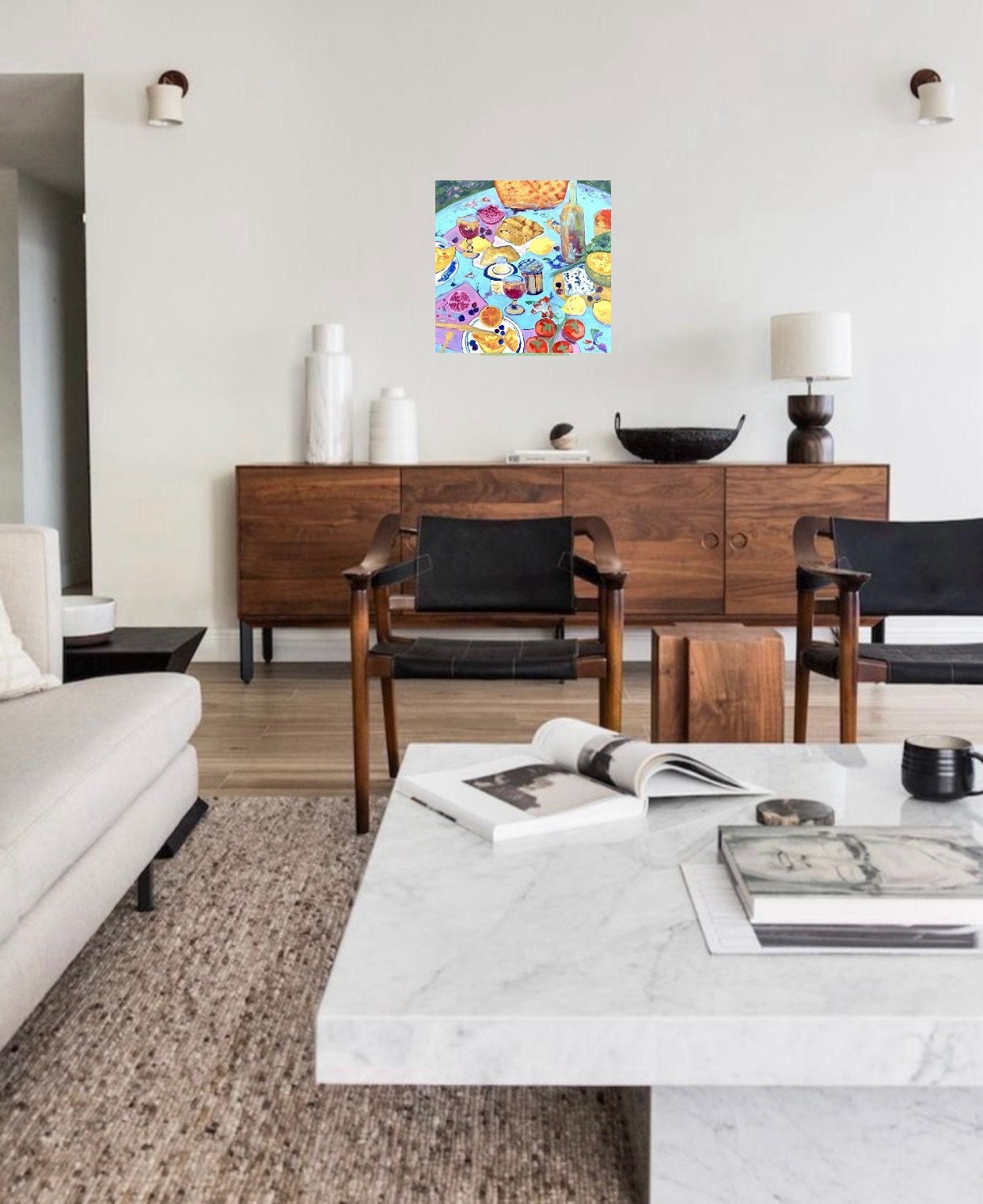 Lunch in Provence, Original Oil Painting on Canvas, Food Picture, Food ...