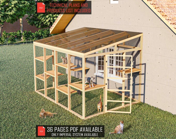 DIY Window Catio Plans, Outdoor Cat Enclosure With Scratching Post ...