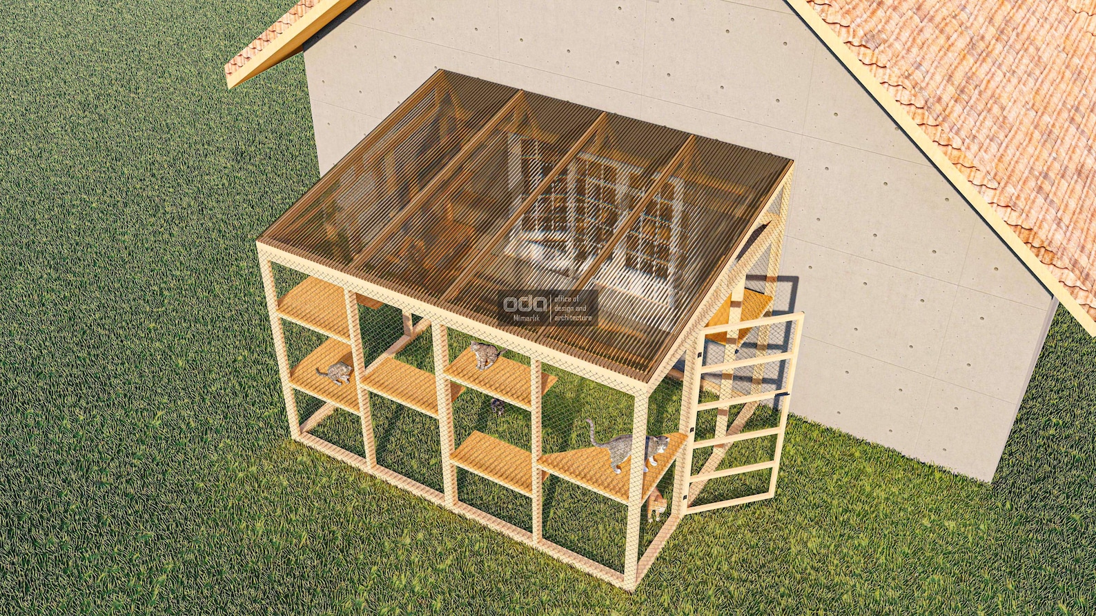 Catio Plans 9x12, Cat House Plans, DIY Cat Playground Plans, Outdoor ...