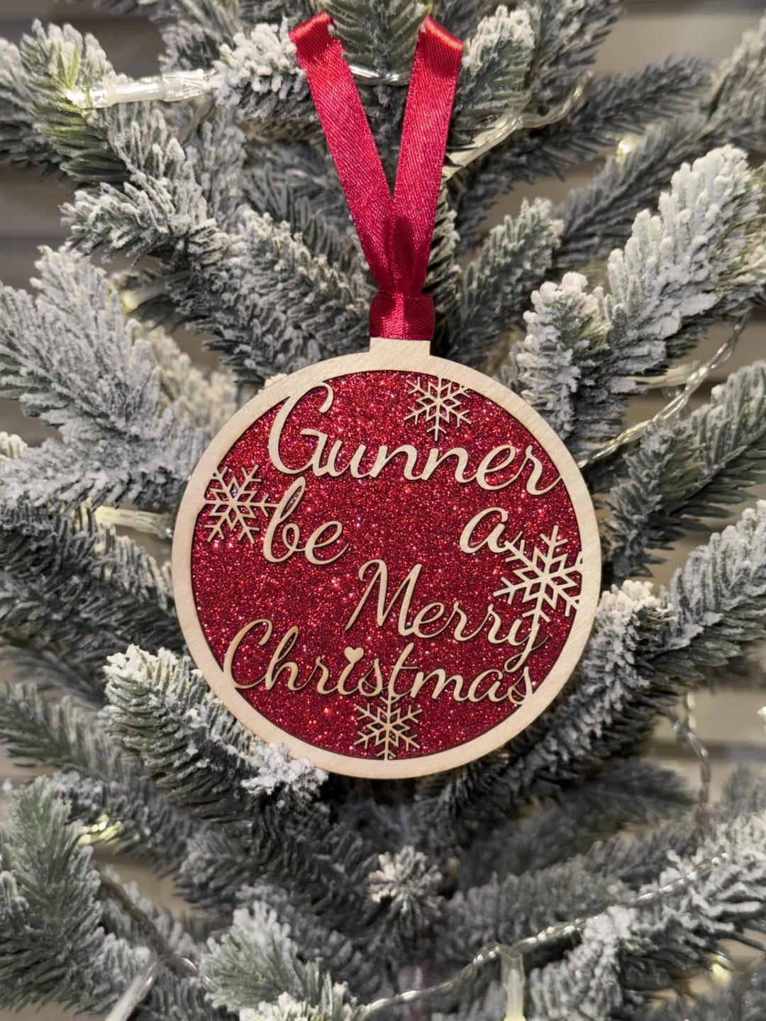 Arsenal Christmas Bauble - 'gunner Be a Merry Christmas' Handmade ...