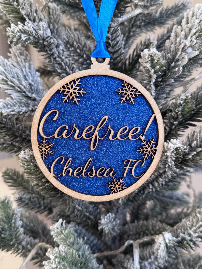 Chelsea FC Christmas Bauble (unofficial) - 'carefree' Handmade Ornament ...