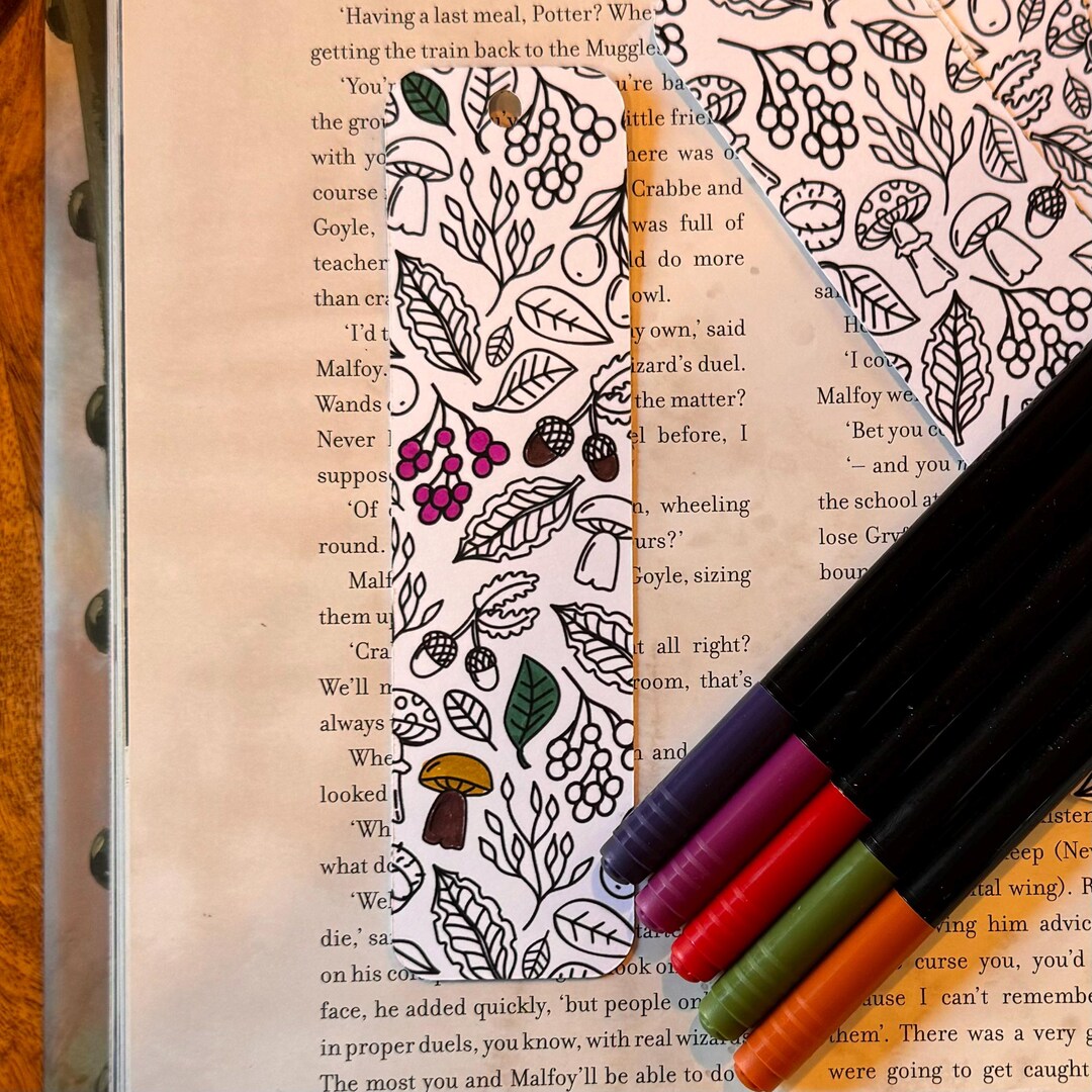 Color Your Own Bookmarks, Autumn, Set of 5 - Etsy